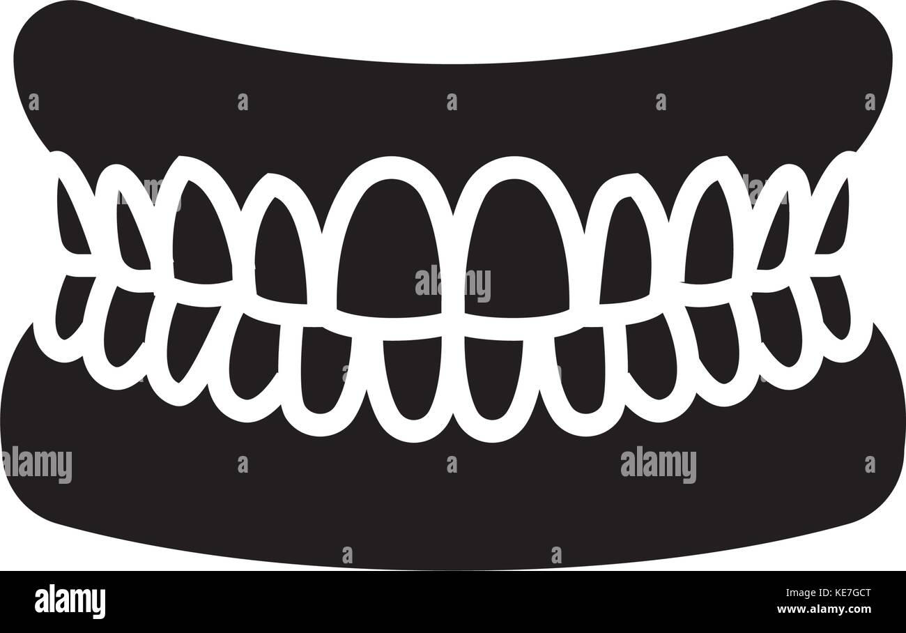 jaw with teeth - human jaw icon, vector illustration, black sign on ...