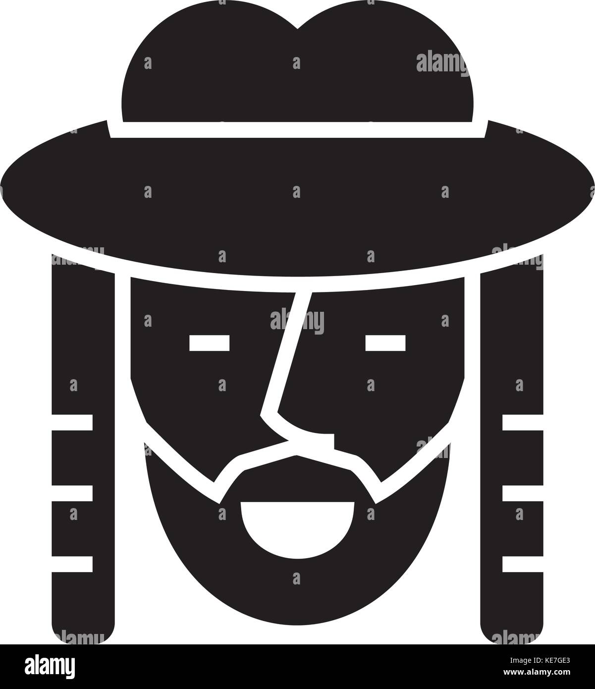 jewish icon, vector illustration, black sign on isolated background ...