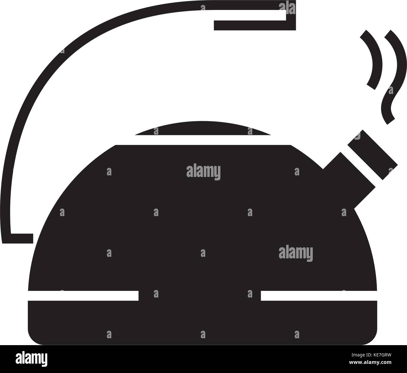 kettle metal icon, vector illustration, black sign on isolated ...