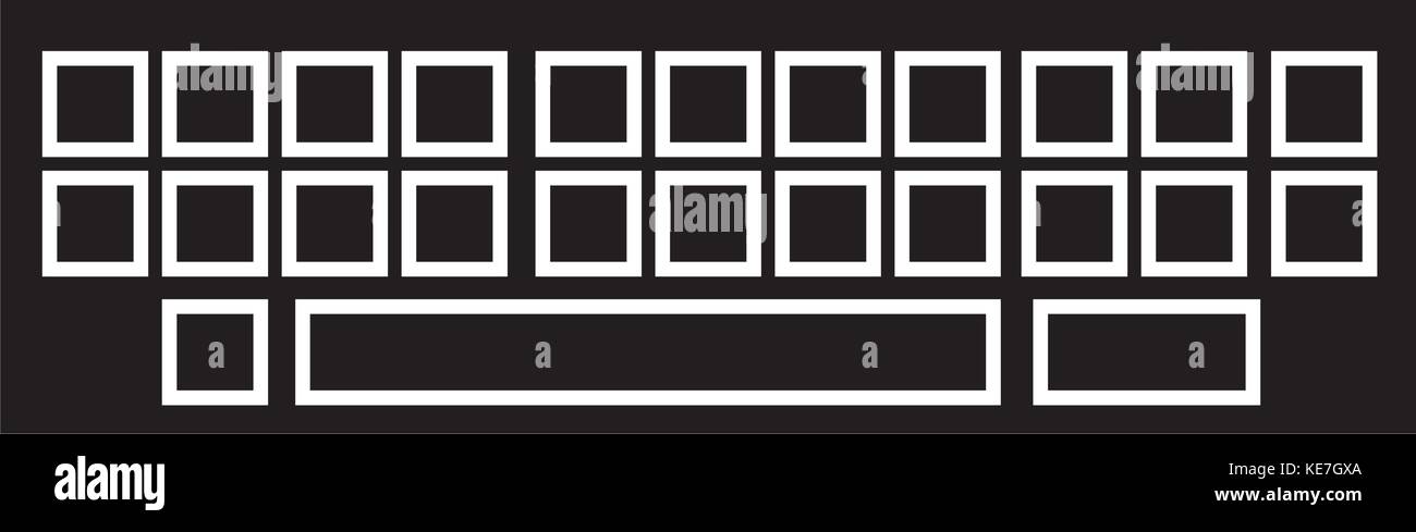 keyboard icon, vector illustration, black sign on isolated background ...