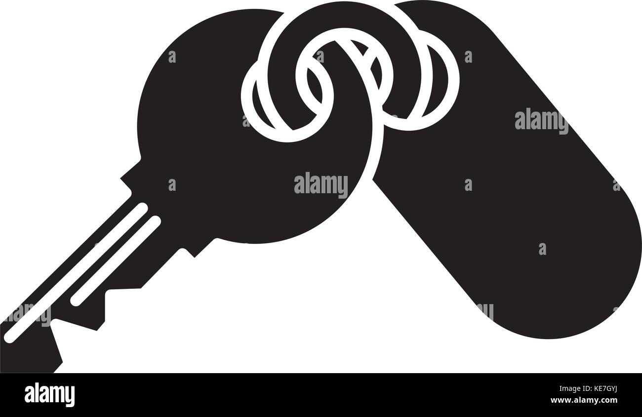 keys apartment icon, vector illustration, black sign on isolated ...