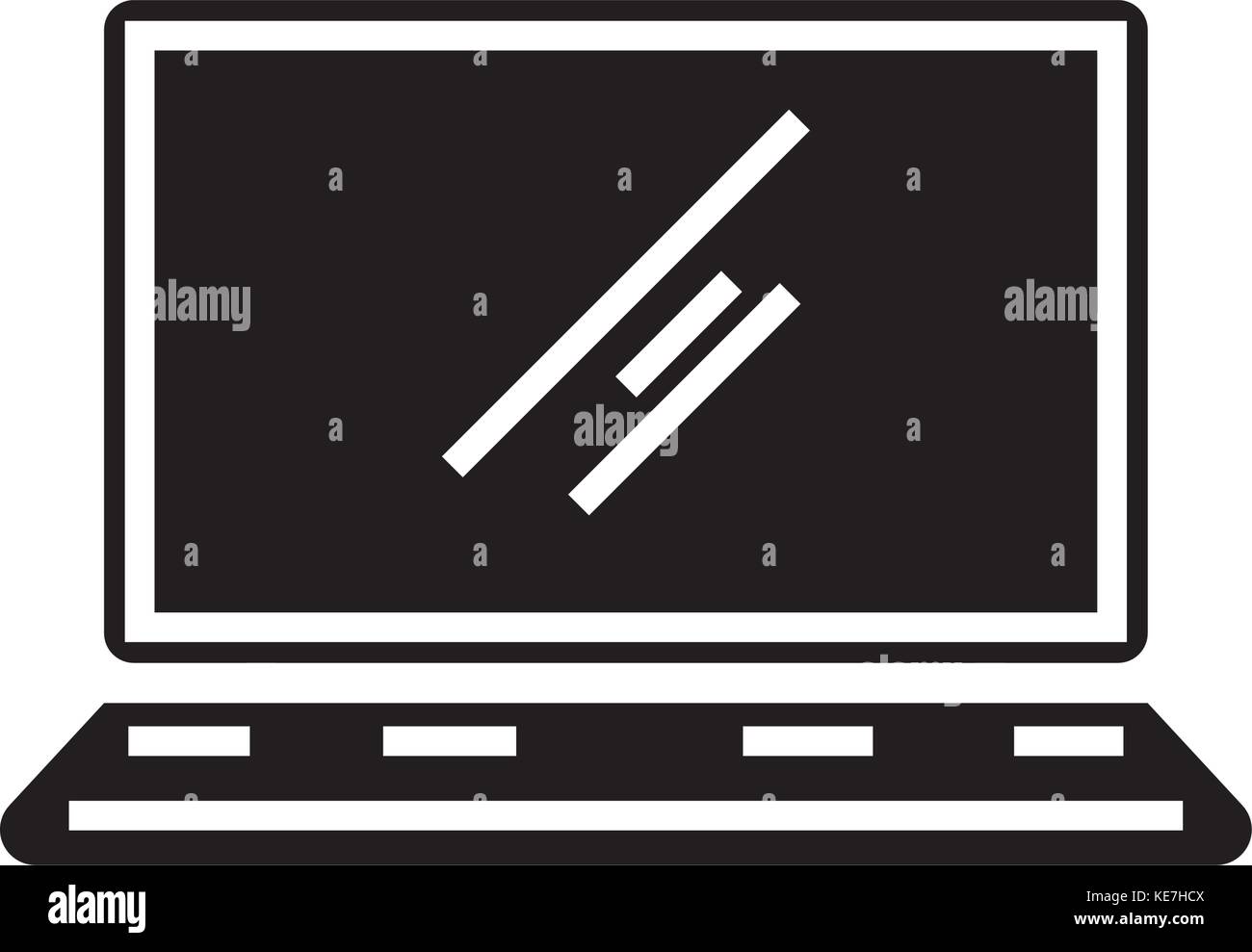 laptop - notebook icon, vector illustration, black sign on isolated ...