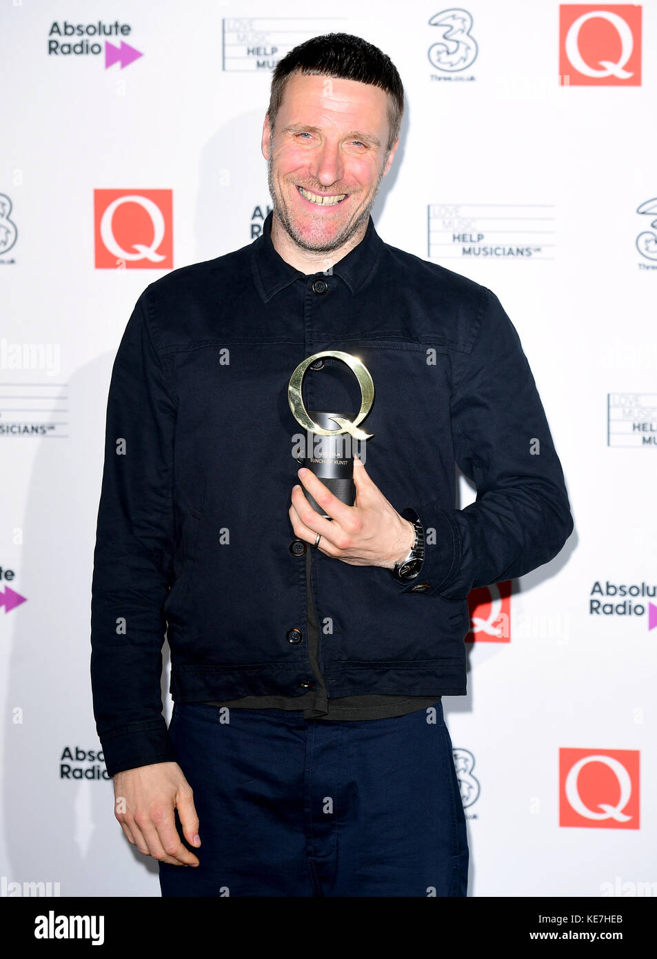Jason Williamson of the Sleaford Mods collects the Q Best Film award ...