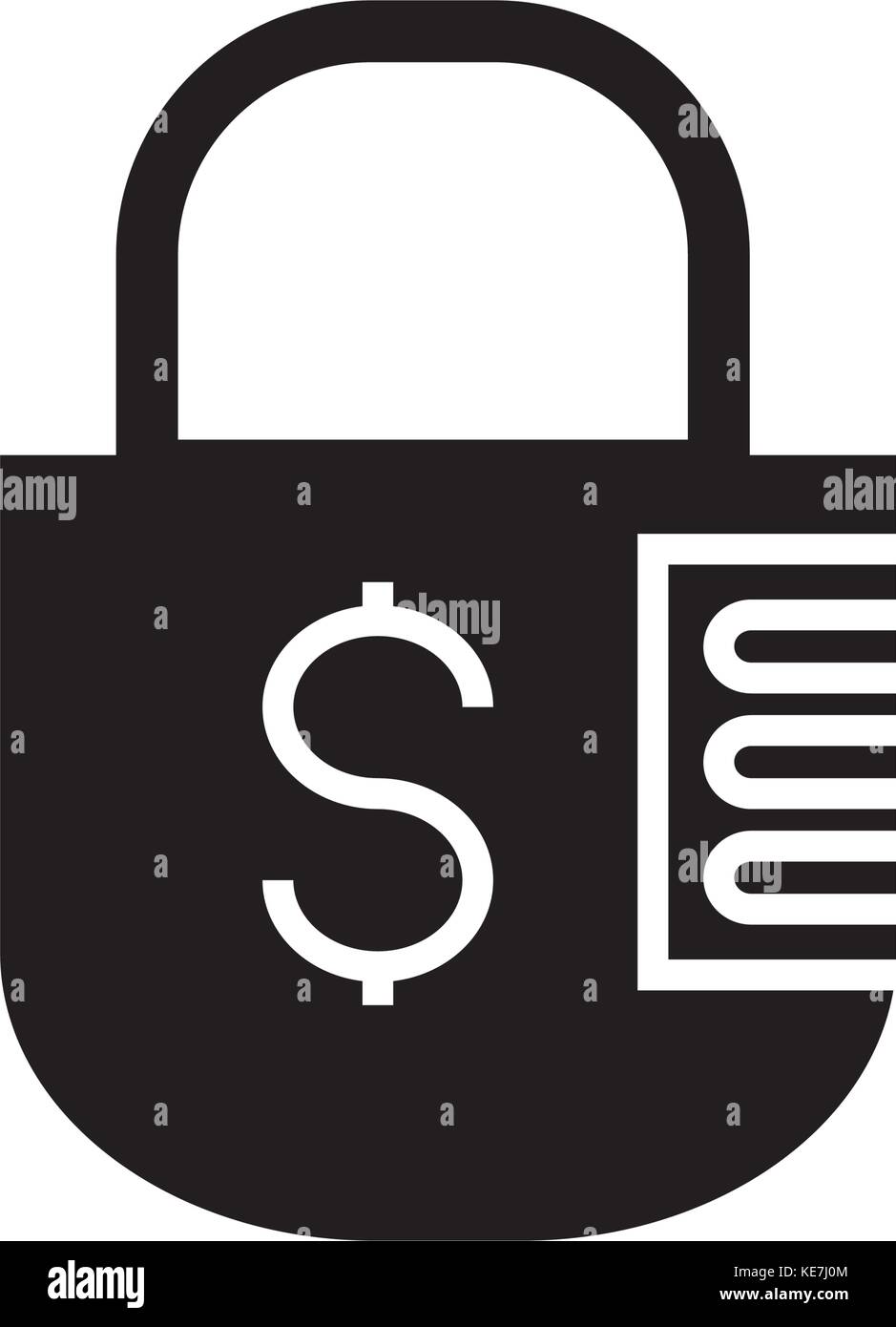 lock icon, vector illustration, black sign on isolated background Stock ...