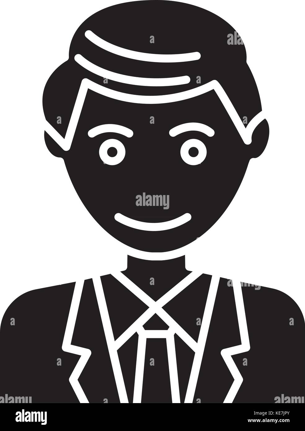 man office line businessman icon, vector illustration, black sign on ...