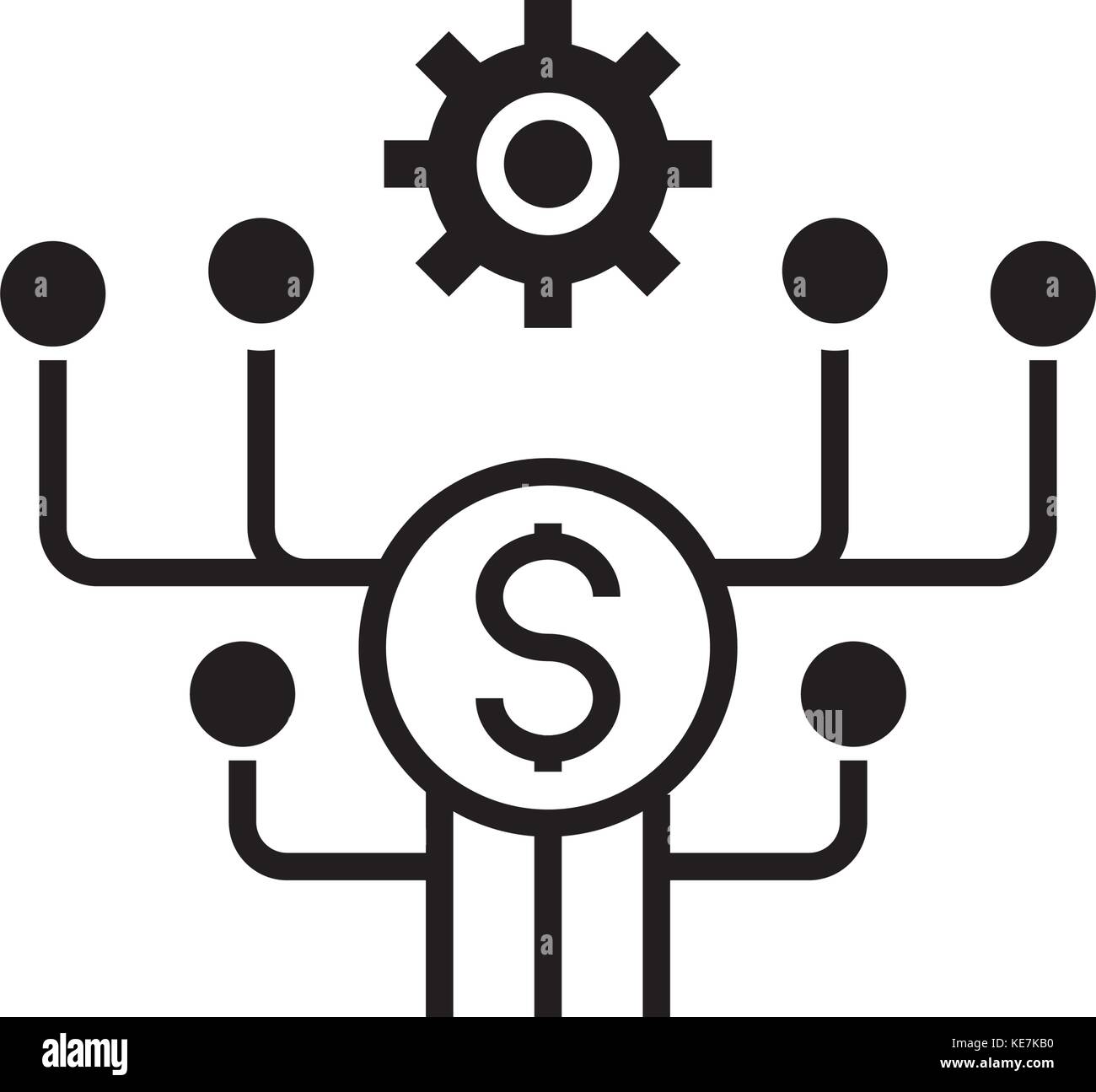 marketing development icon, vector illustration, black sign on isolated ...