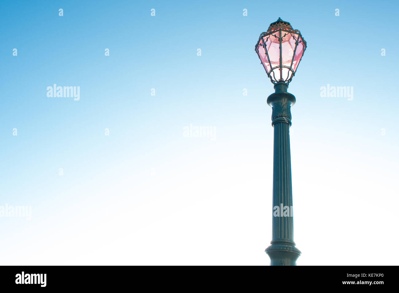Lamppost with pink glass in Venice Stock Photo - Alamy