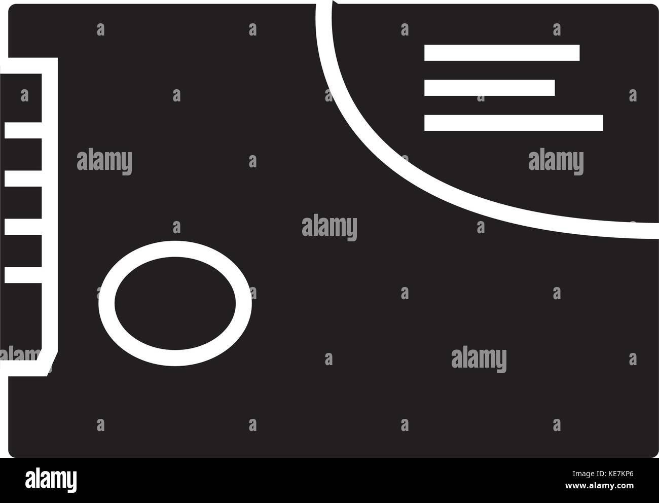 memory card ssd icon, vector illustration, black sign on isolated ...