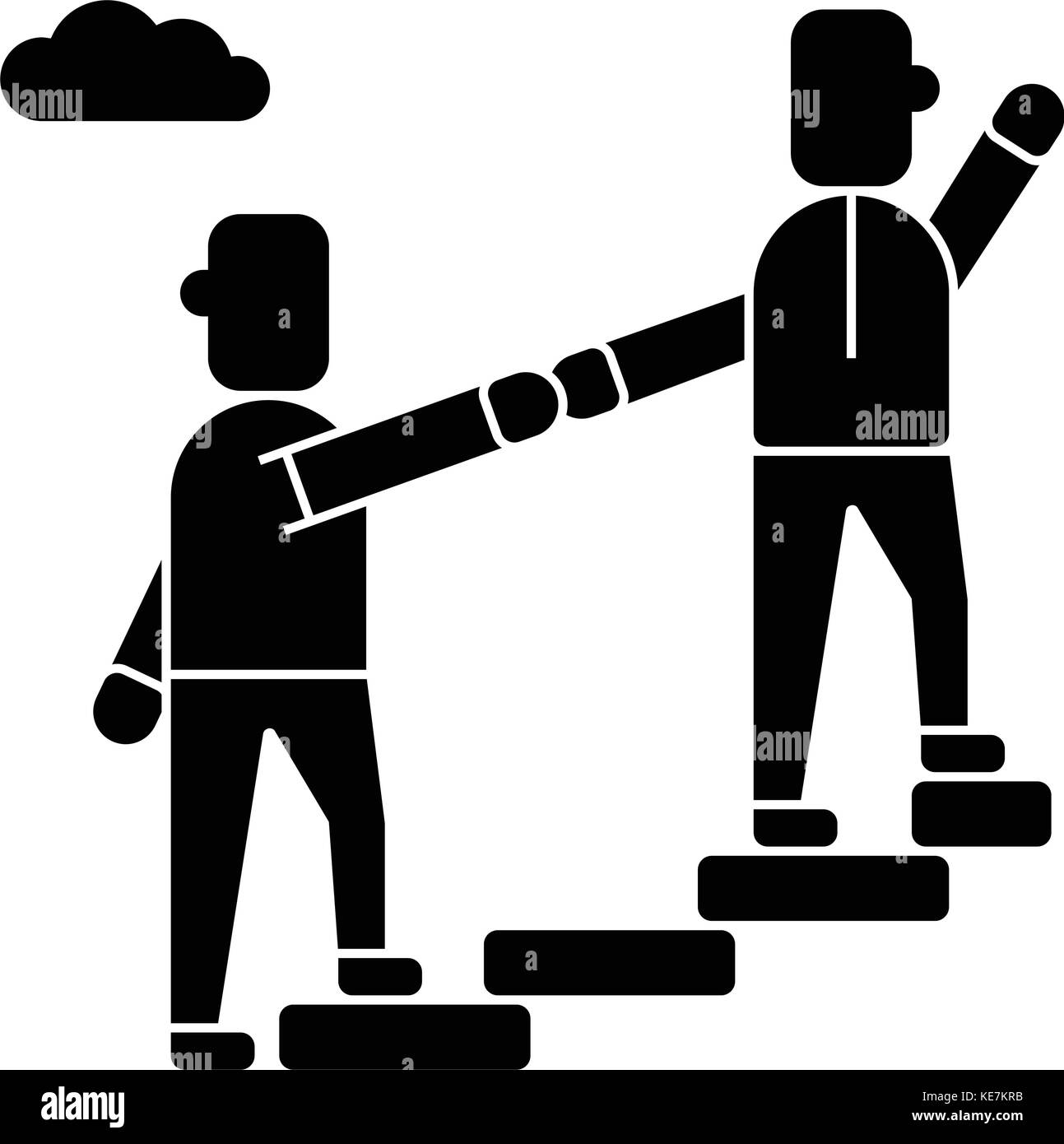 mentor - helping - mentoring - achieving goal icon, vector illustration ...