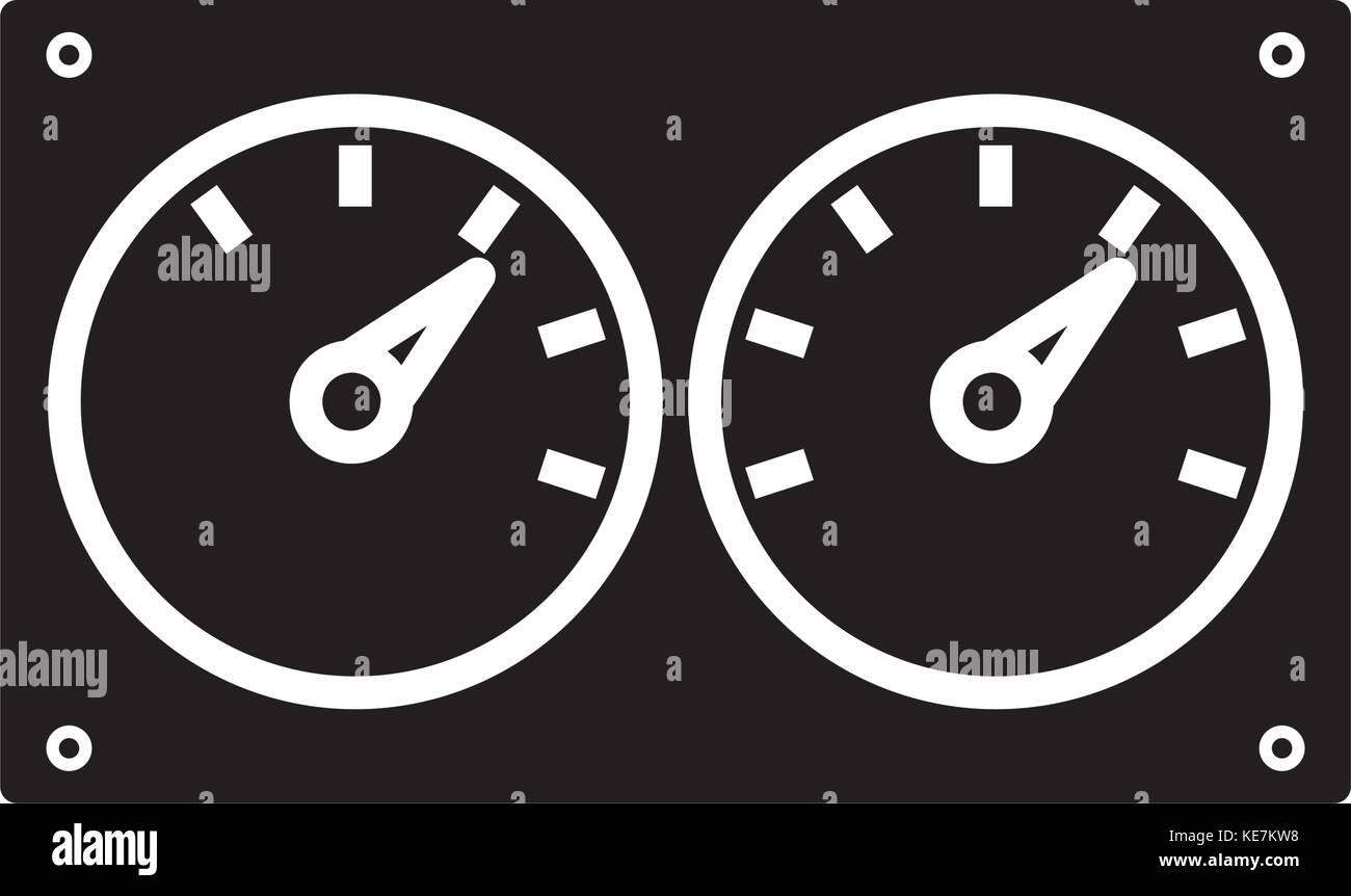 meter control dual icon, vector illustration, black sign on isolated ...
