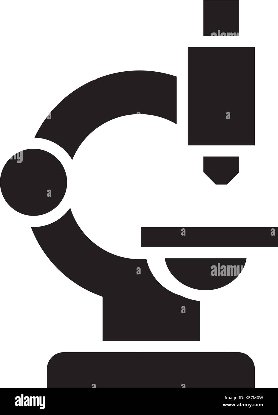microscope simple icon, vector illustration, black sign on isolated ...