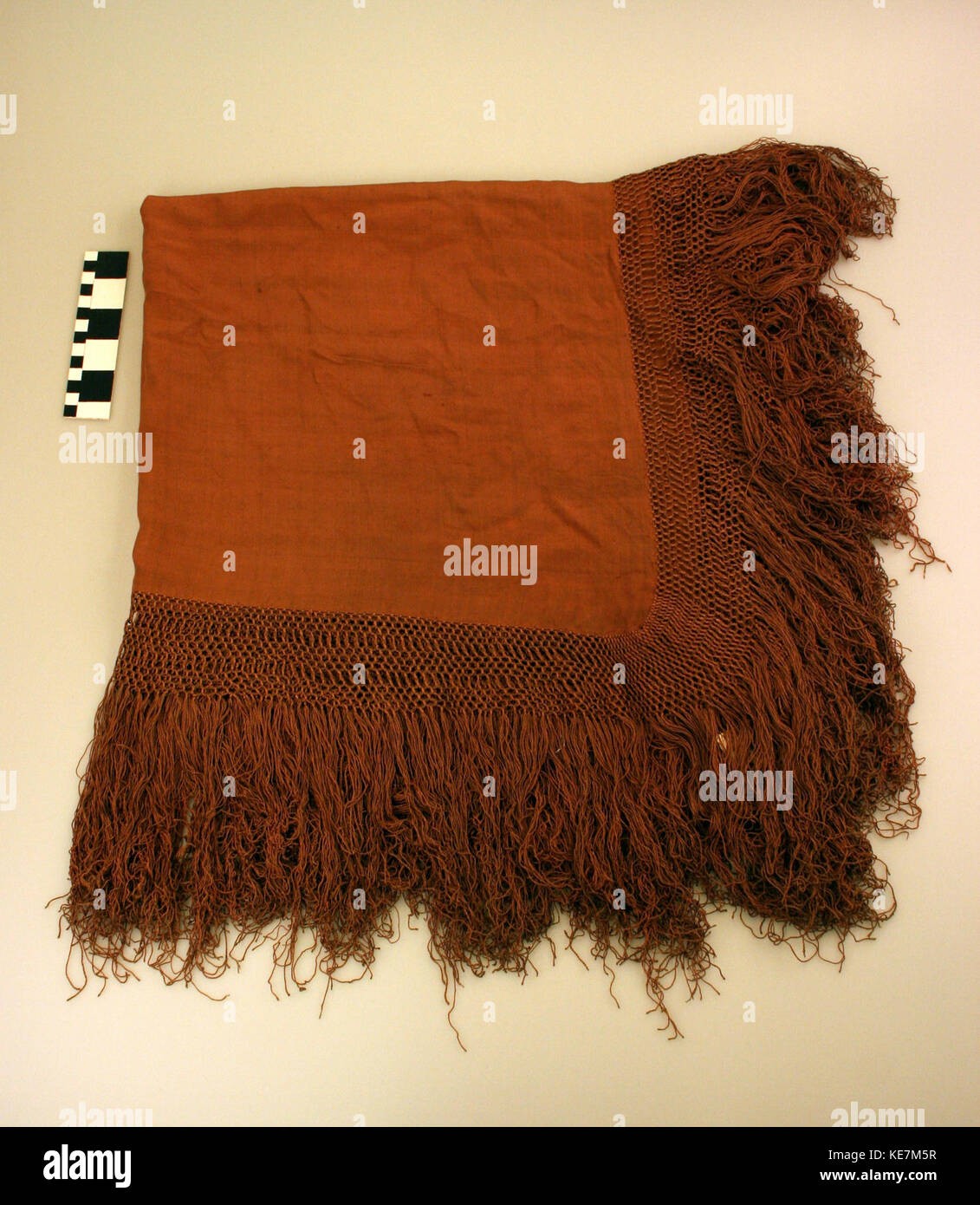Women's Light Brown Shawl with Fringe Stock Photo - Alamy