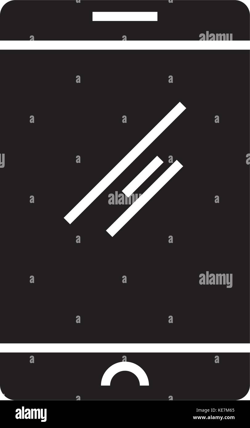 mobile tablet icon, vector illustration, black sign on isolated ...