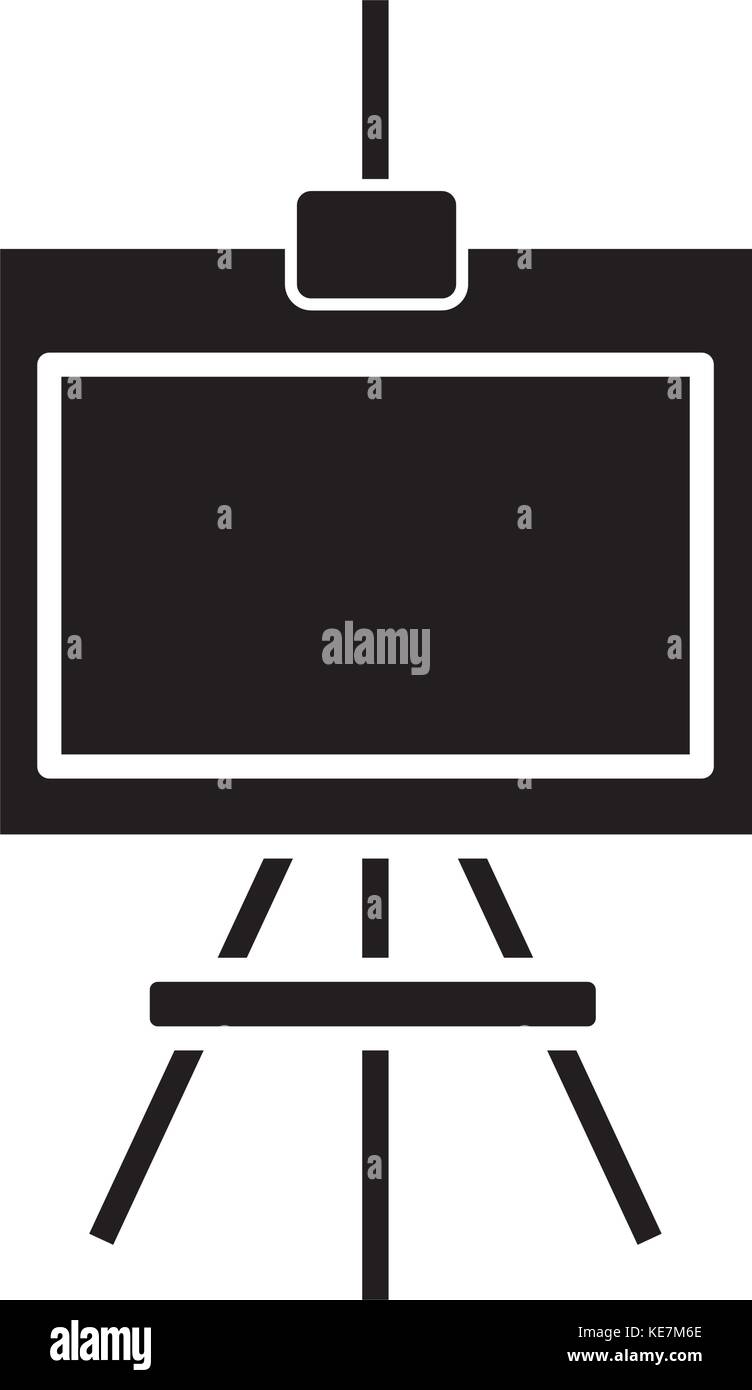 molbert icon, vector illustration, black sign on isolated background ...