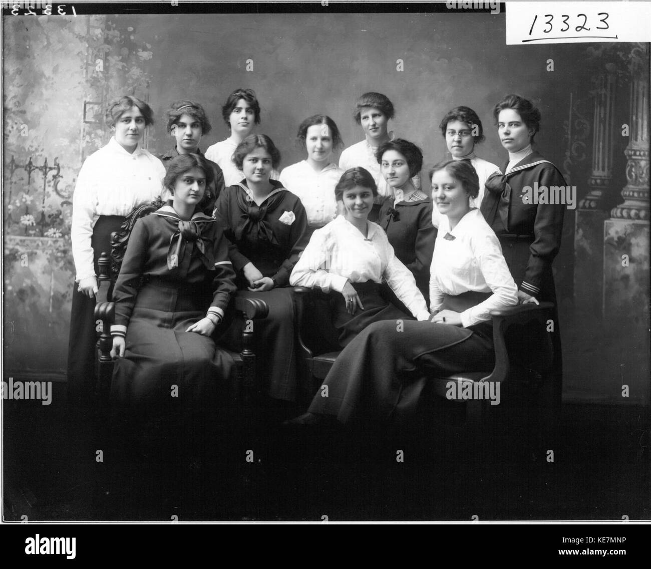 A group portrait of the YWCA members from 1914, capturing a significant ...