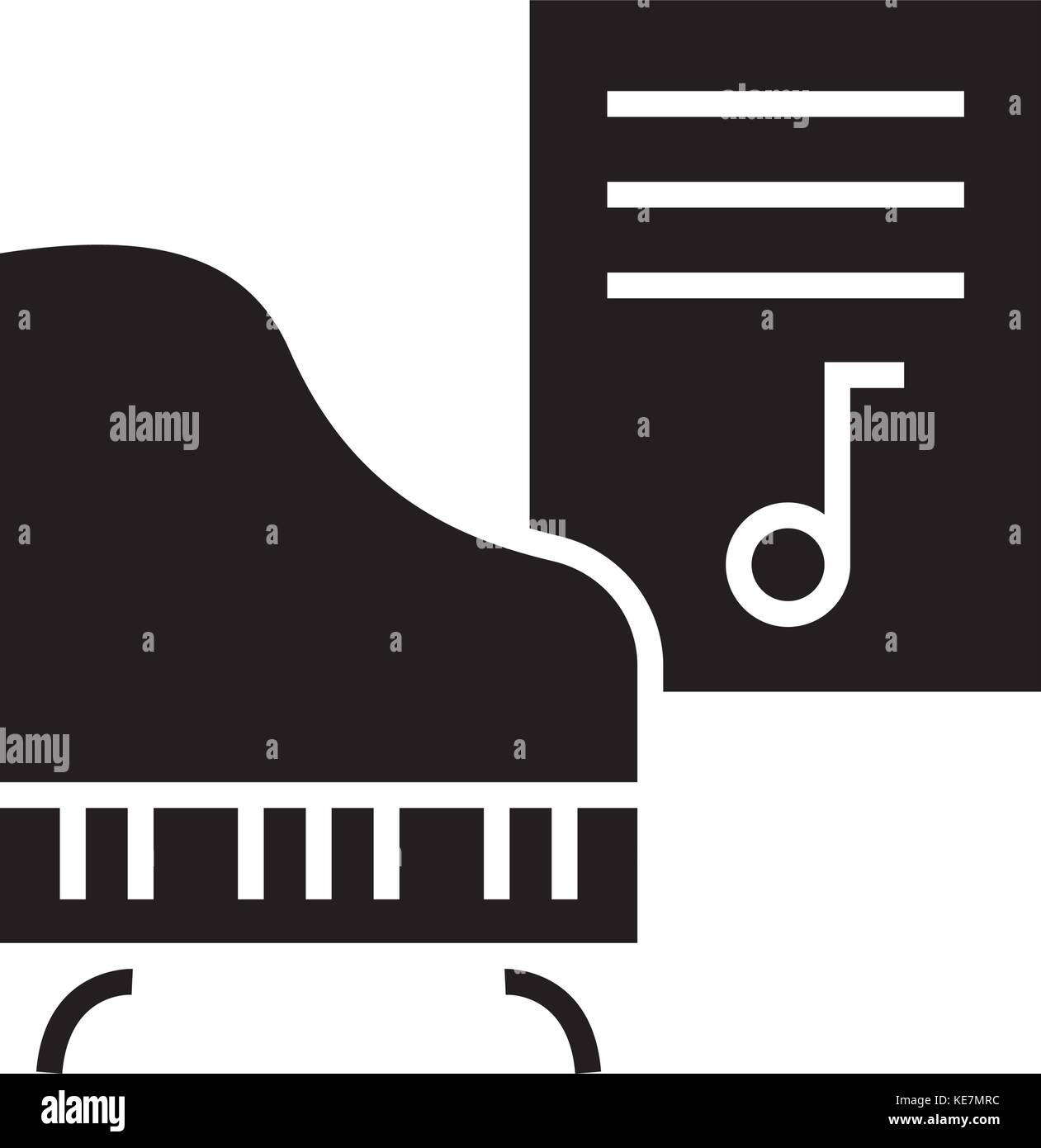 music - piano - music notes icon, vector illustration, black sign on ...