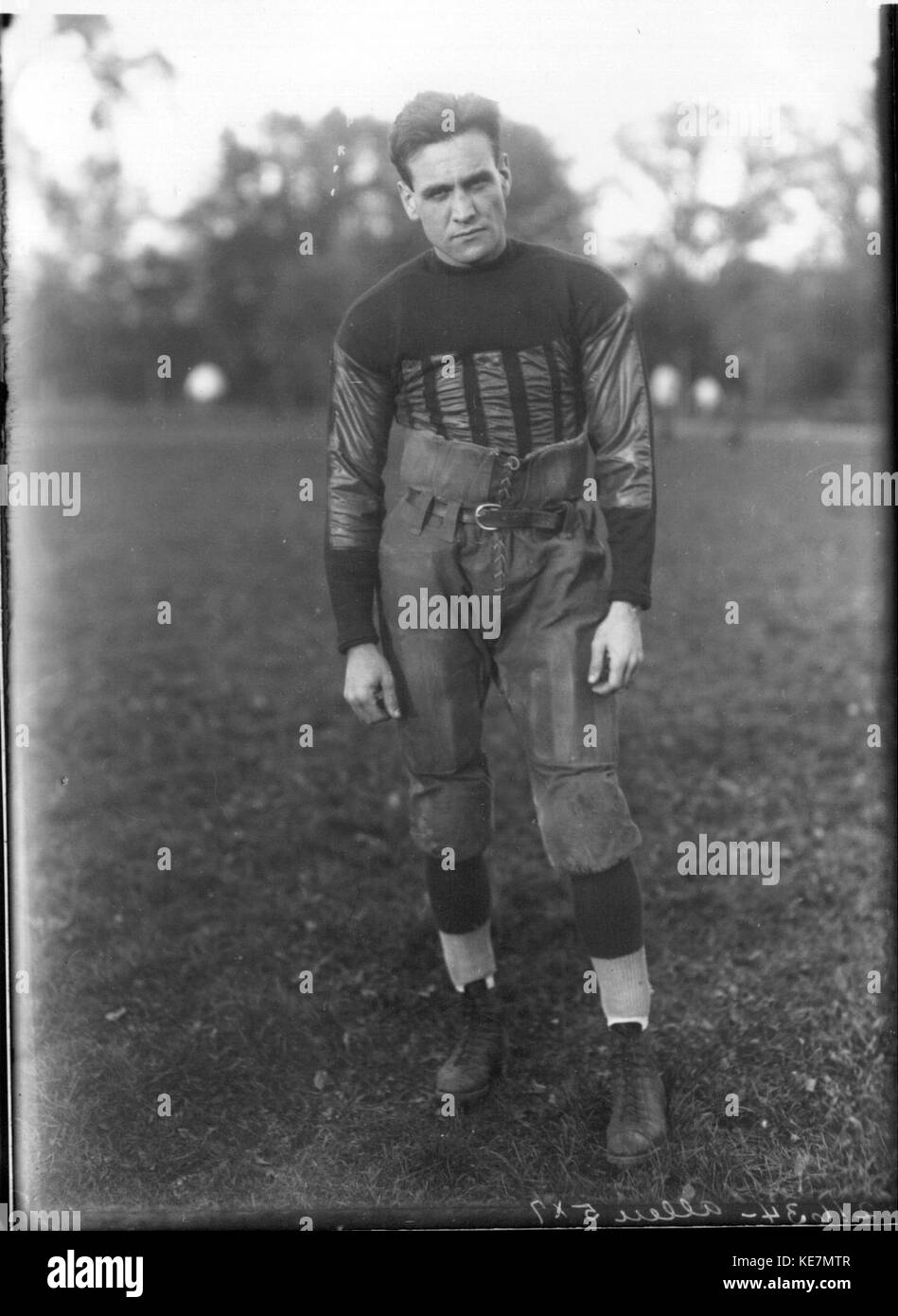A photograph of William Allen in his football uniform, taken in 1922 ...