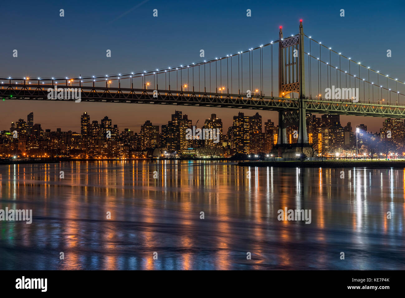 Rfk Triboro Bridge At Twilight; New York City, New York, United States ...