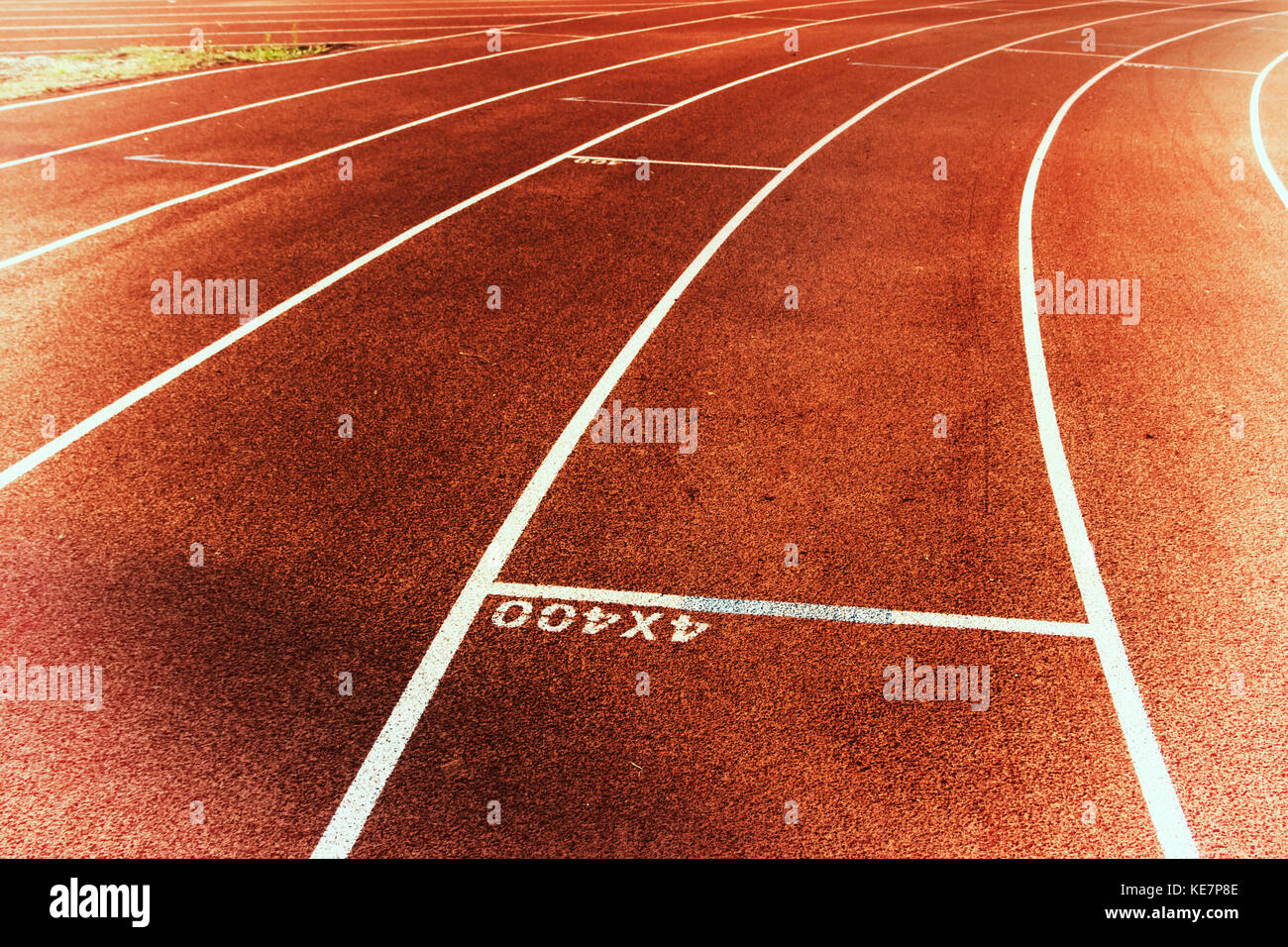 Athlete Track or Running Track with lane Stock Photo - Alamy