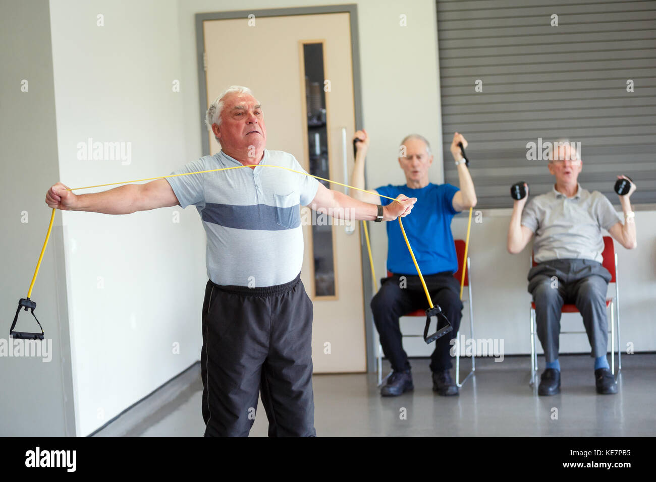 Senior Men's fitness workout session Stock Photo - Alamy