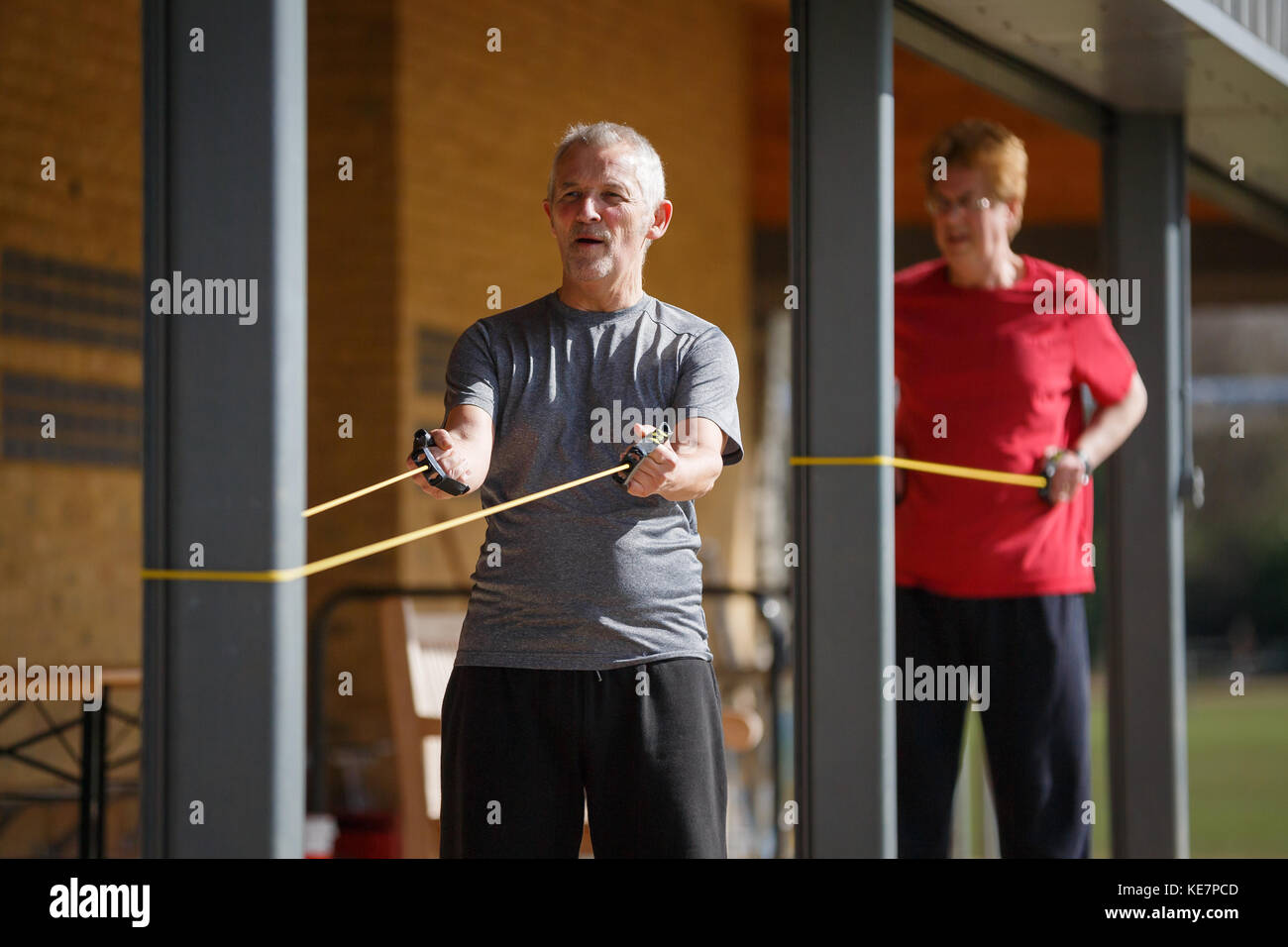 Senior Men's fitness workout session Stock Photo - Alamy