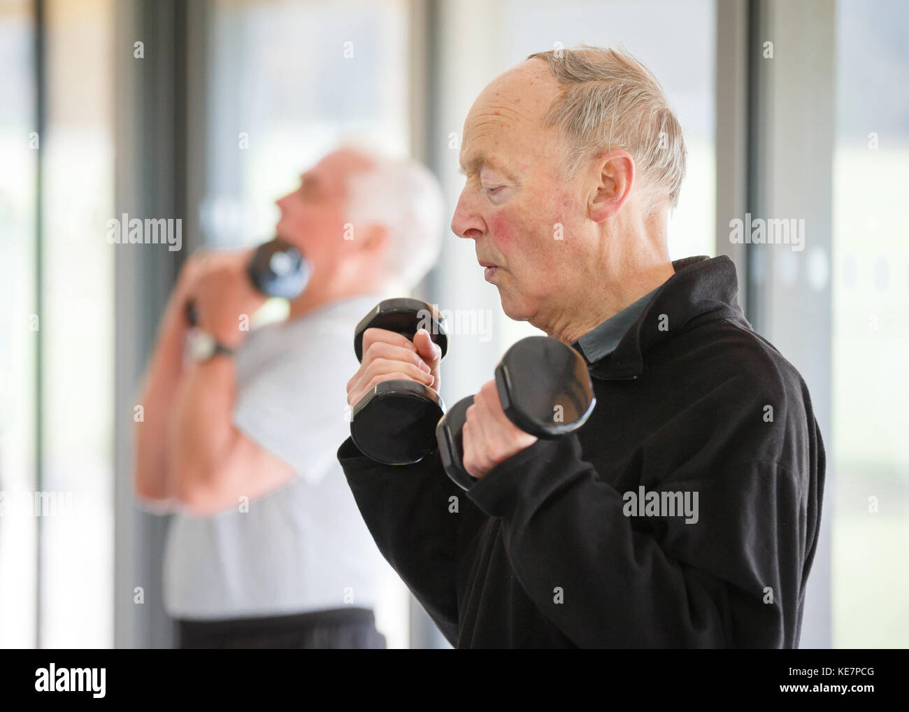 Senior Men's fitness workout session Stock Photo - Alamy