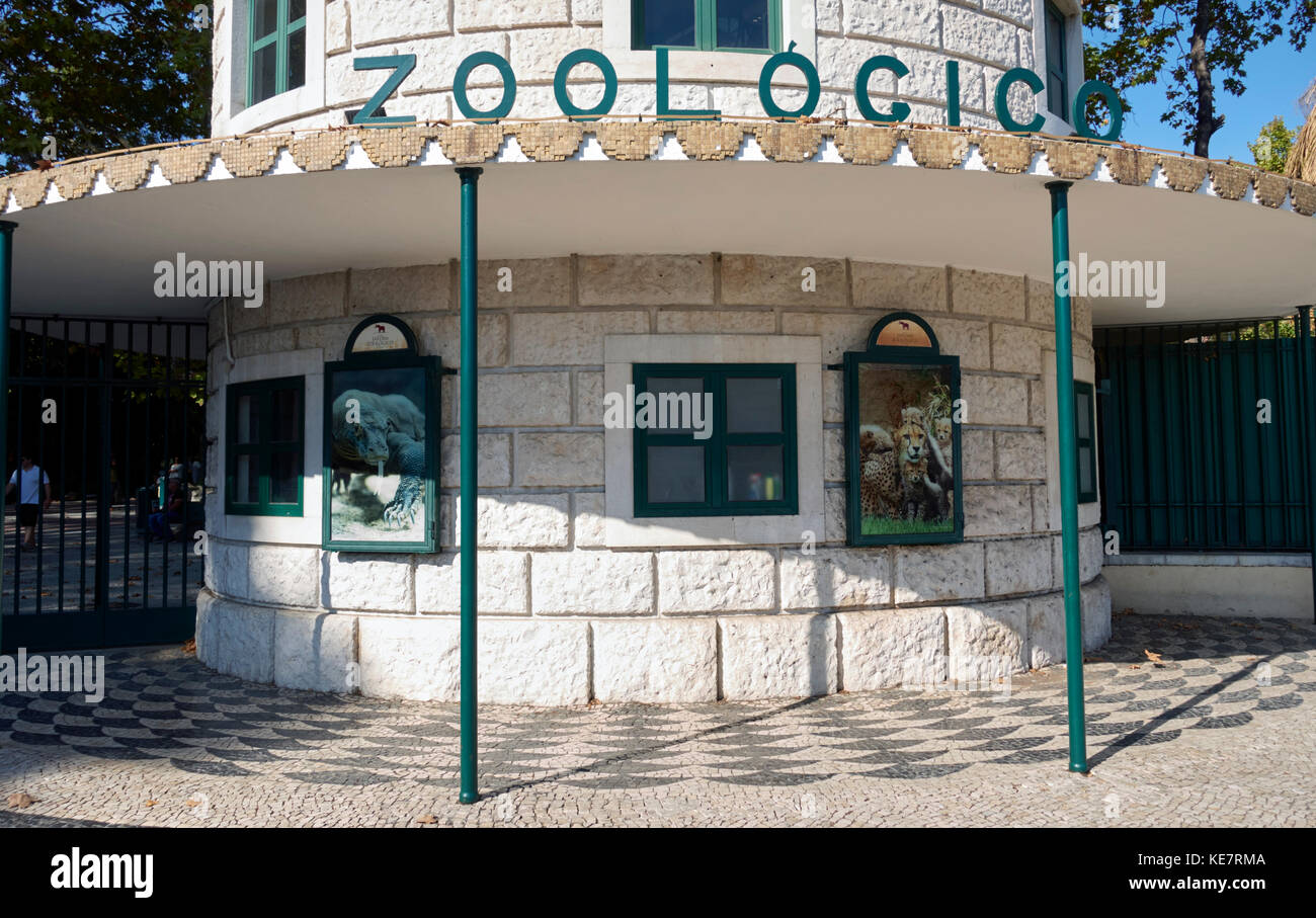 Lisbon zoologic garden entrance with images framed of animals Stock ...