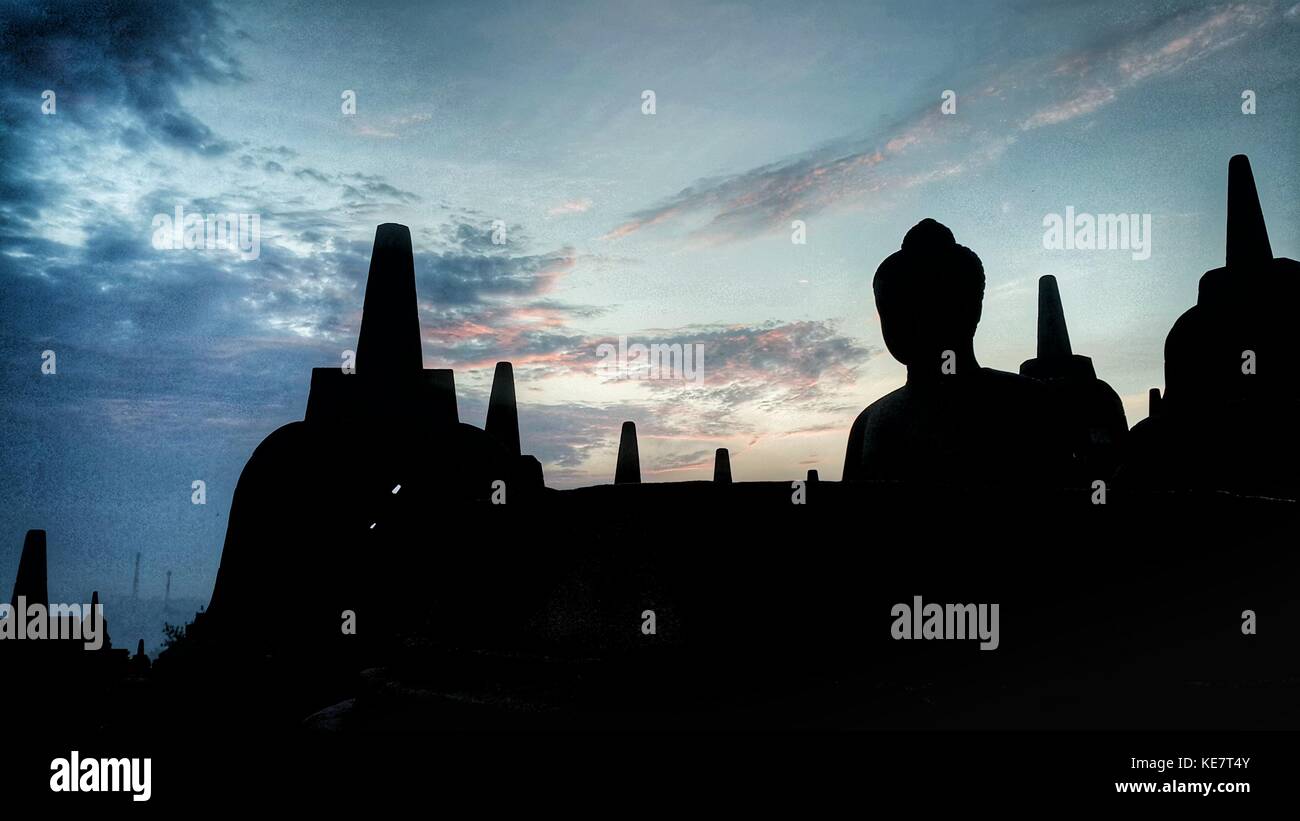 Sunrise in Borobudur Temple Indonesia Stock Photo - Alamy