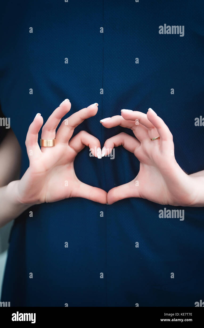 Heart with fingers Stock Photo - Alamy
