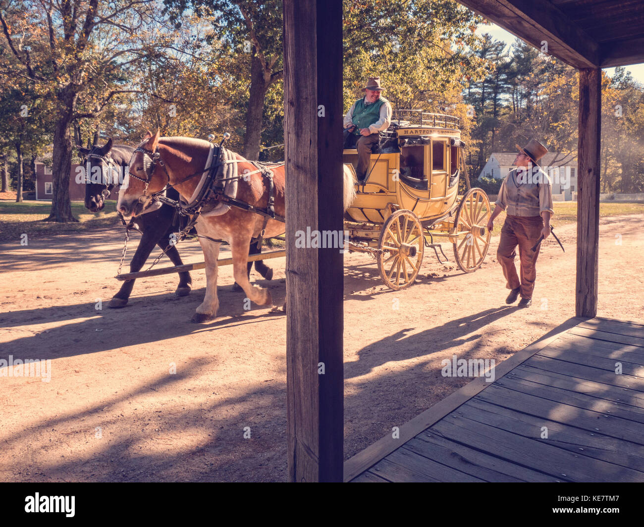 1830's American stage coach Stock Photo - Alamy