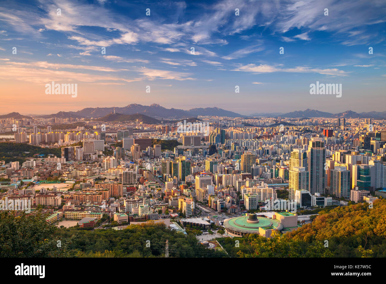 Seoul. Cityscape image of Seoul downtown during summer day Stock Photo ...