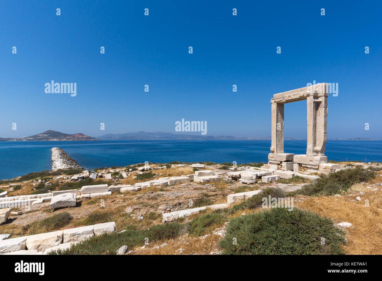 Amazing View of Agean sea and Portara, Apollo Temple Entrance, Naxos ...