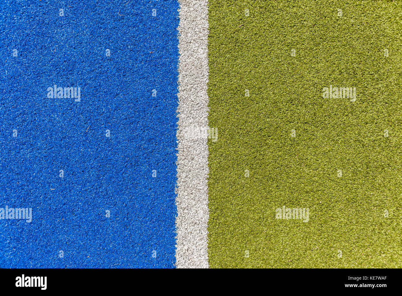 Sports astro synthetic turf field closeup boundary white line with ...