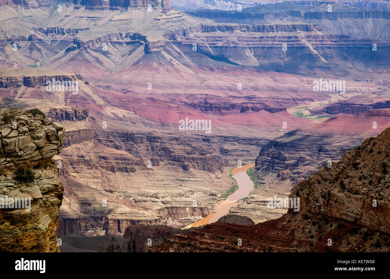 View Of The Colorado River And Geological Formations Of The Canyon From ...