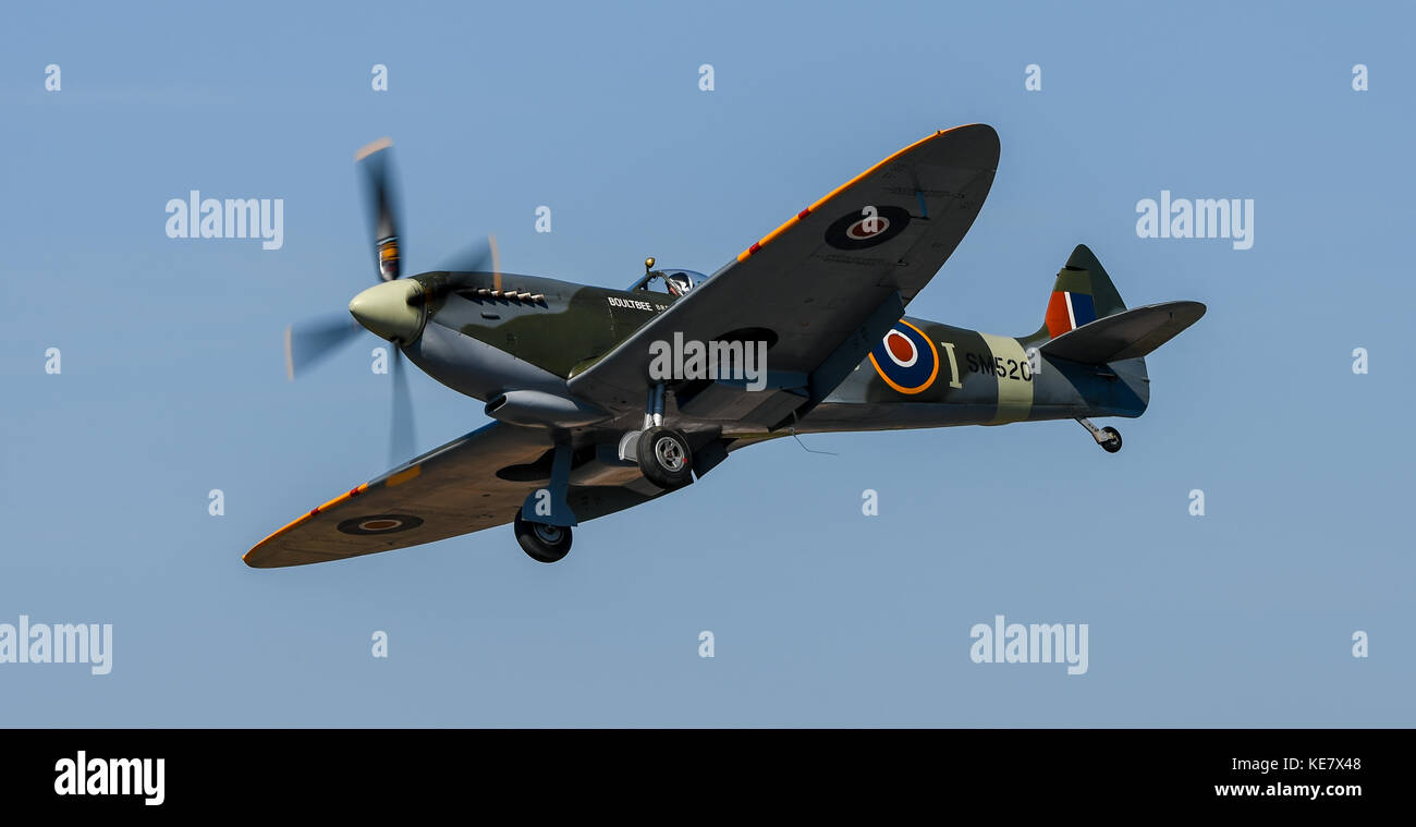 A double seated training spitfire from the Boultbee flight academy ...