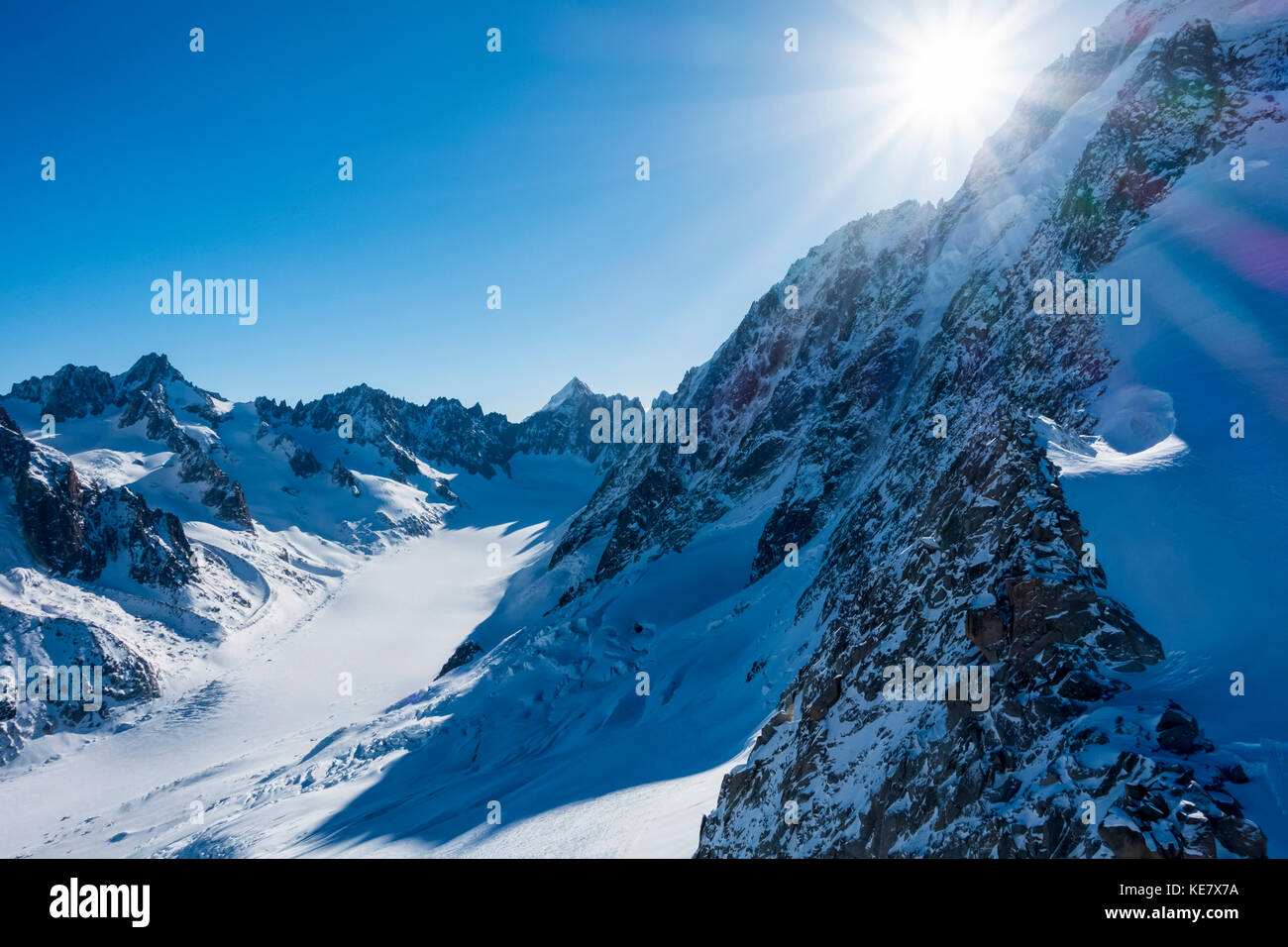 Aiguille Des Grands Montets, Mont Blanc Massif In Haute-Savoie ...