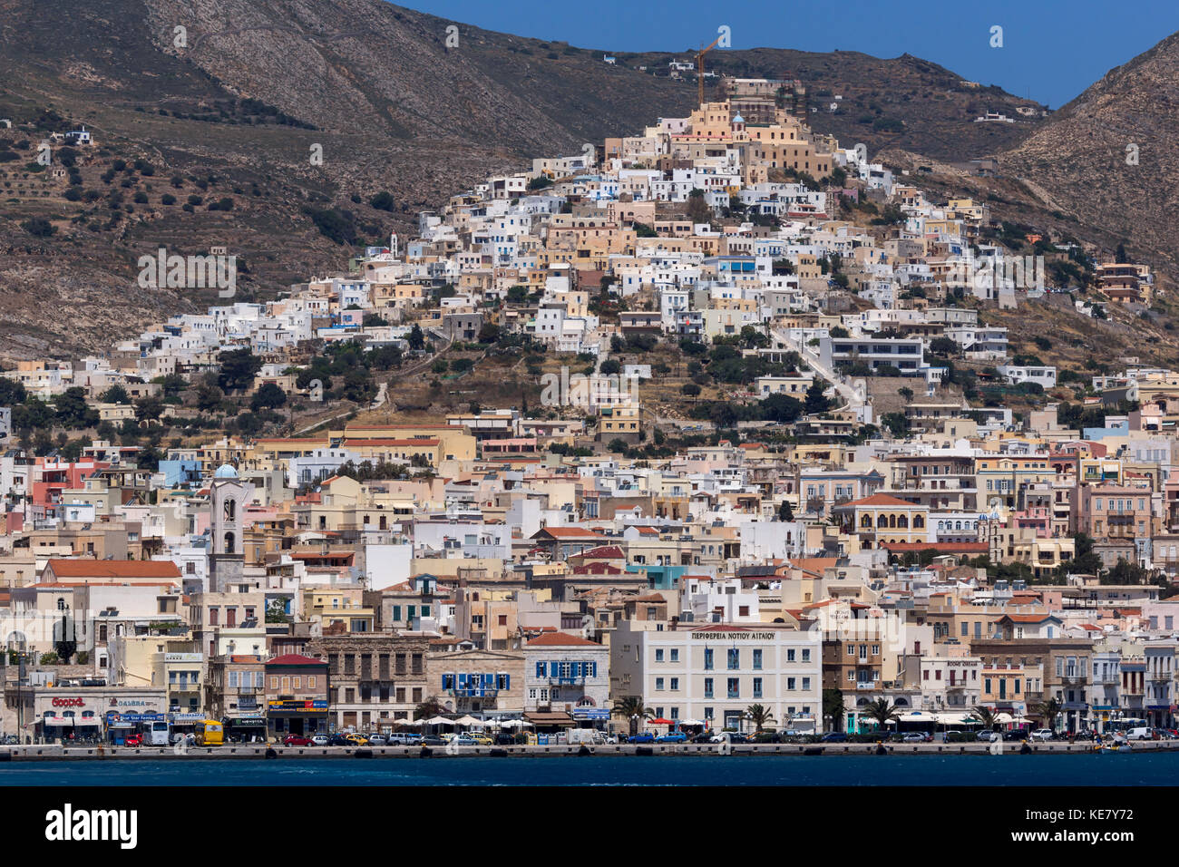 Amazing Panoramic view to town of Ermopoli, Syros, Cyclades Islands ...