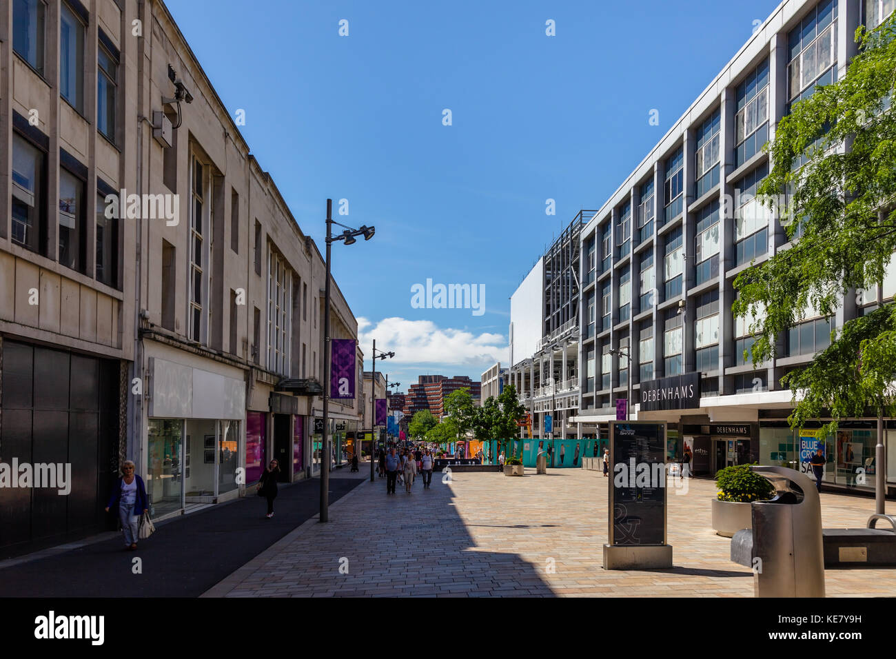 Looking down the Moor towards the Moorfoot Building, Sheffield, UK ...