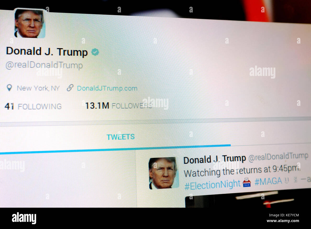 Trump twitter profile hi-res stock photography and images - Alamy