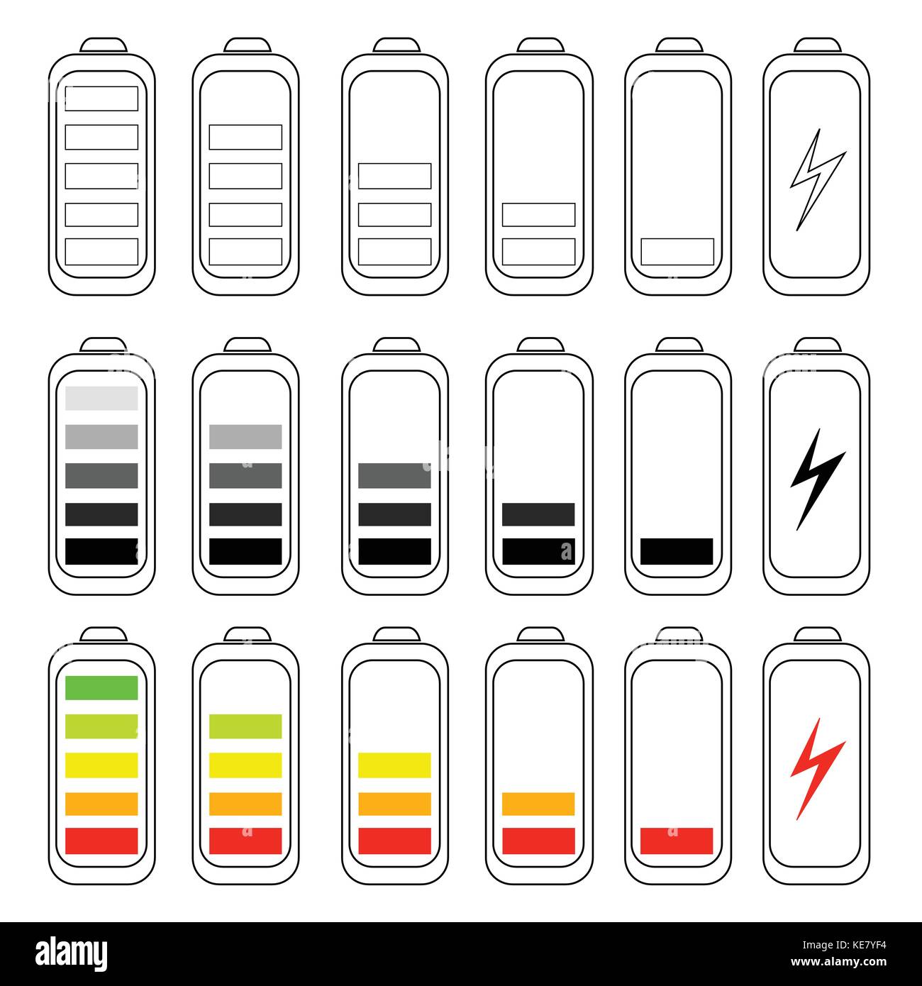 battery charge levels vector set Stock Vector Image & Art - Alamy