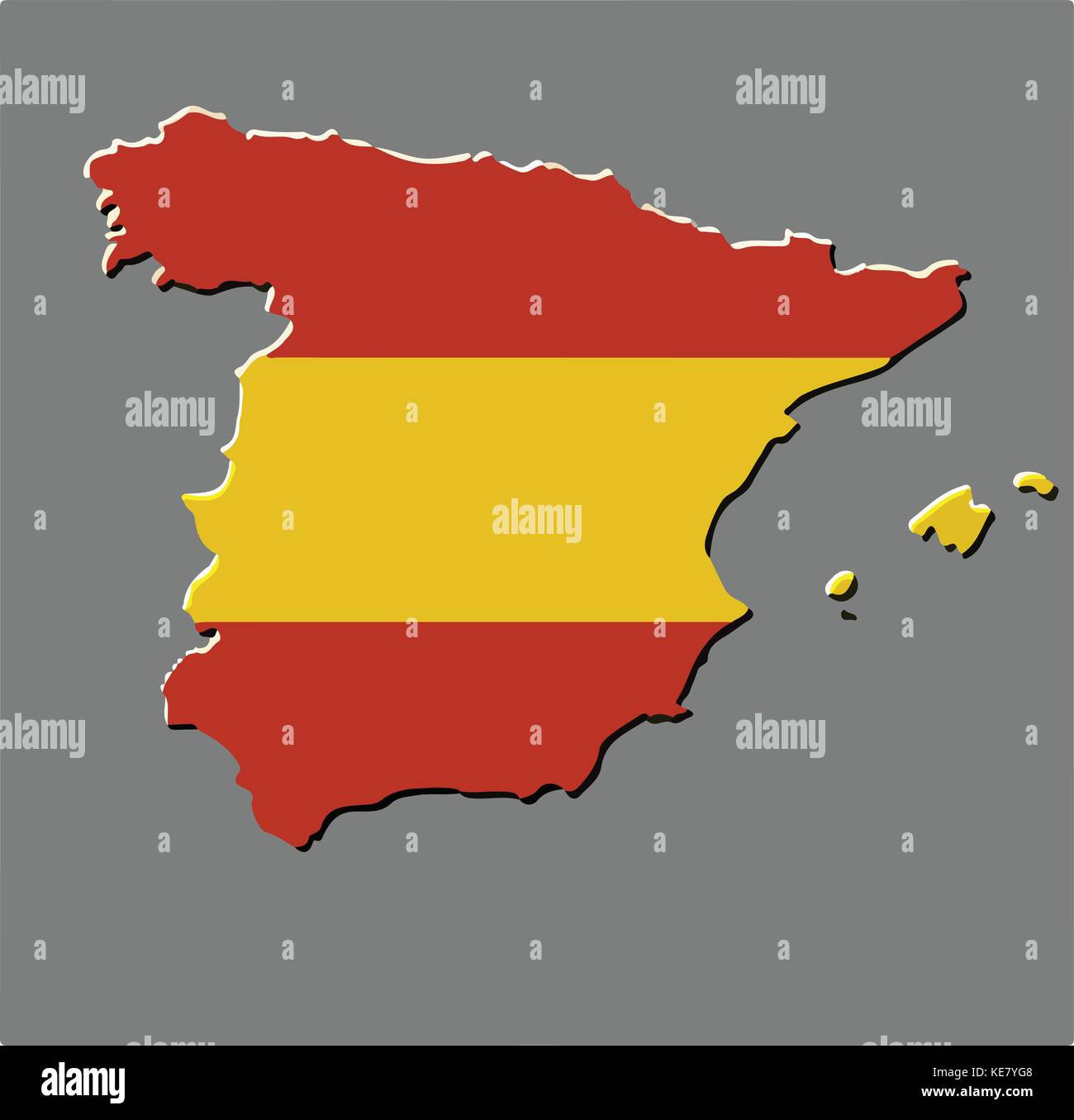 Spain map vector with the spanish flag Stock Vector Image & Art - Alamy