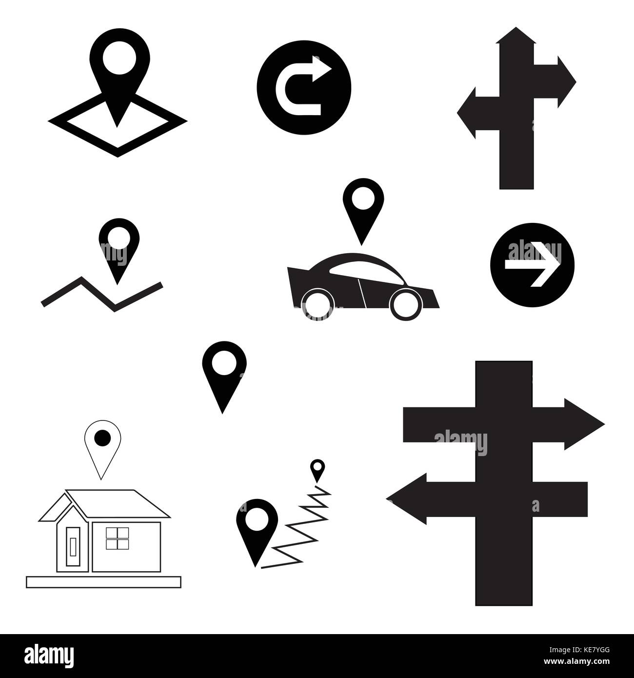 Map directional icons Stock Vector Images - Alamy