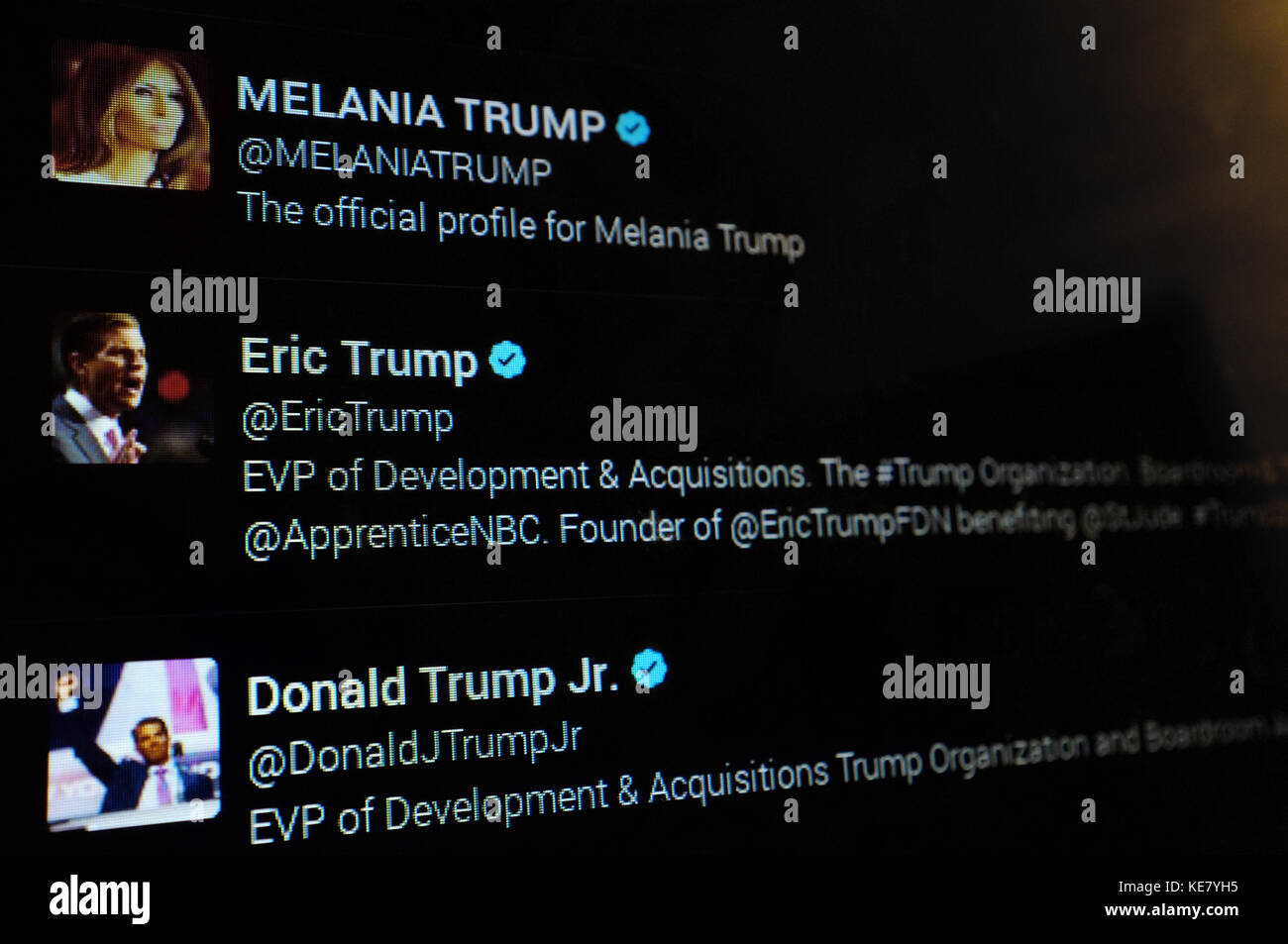 Melania trump twitter page hi-res stock photography and images - Alamy