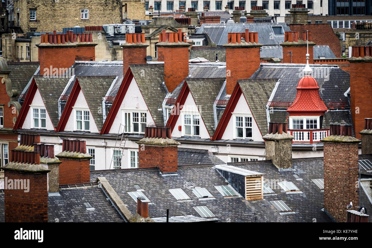 Old Rooftops And Chimneys; Newcastle Upon Tyne, Tyne And Wear, England ...