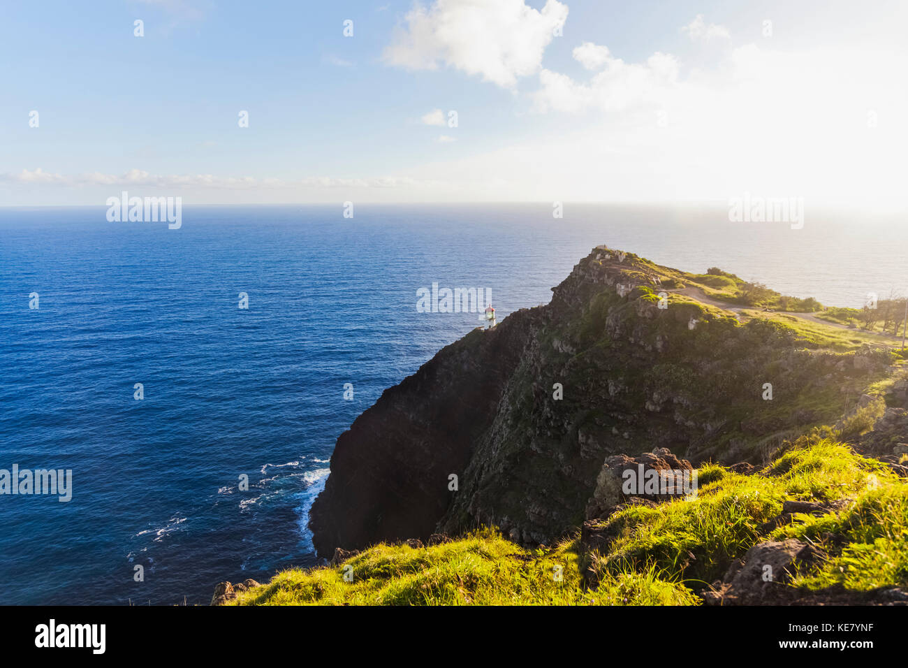 View of the Makapuu Lighthouse from the top of the Makapu'u Lighthouse ...