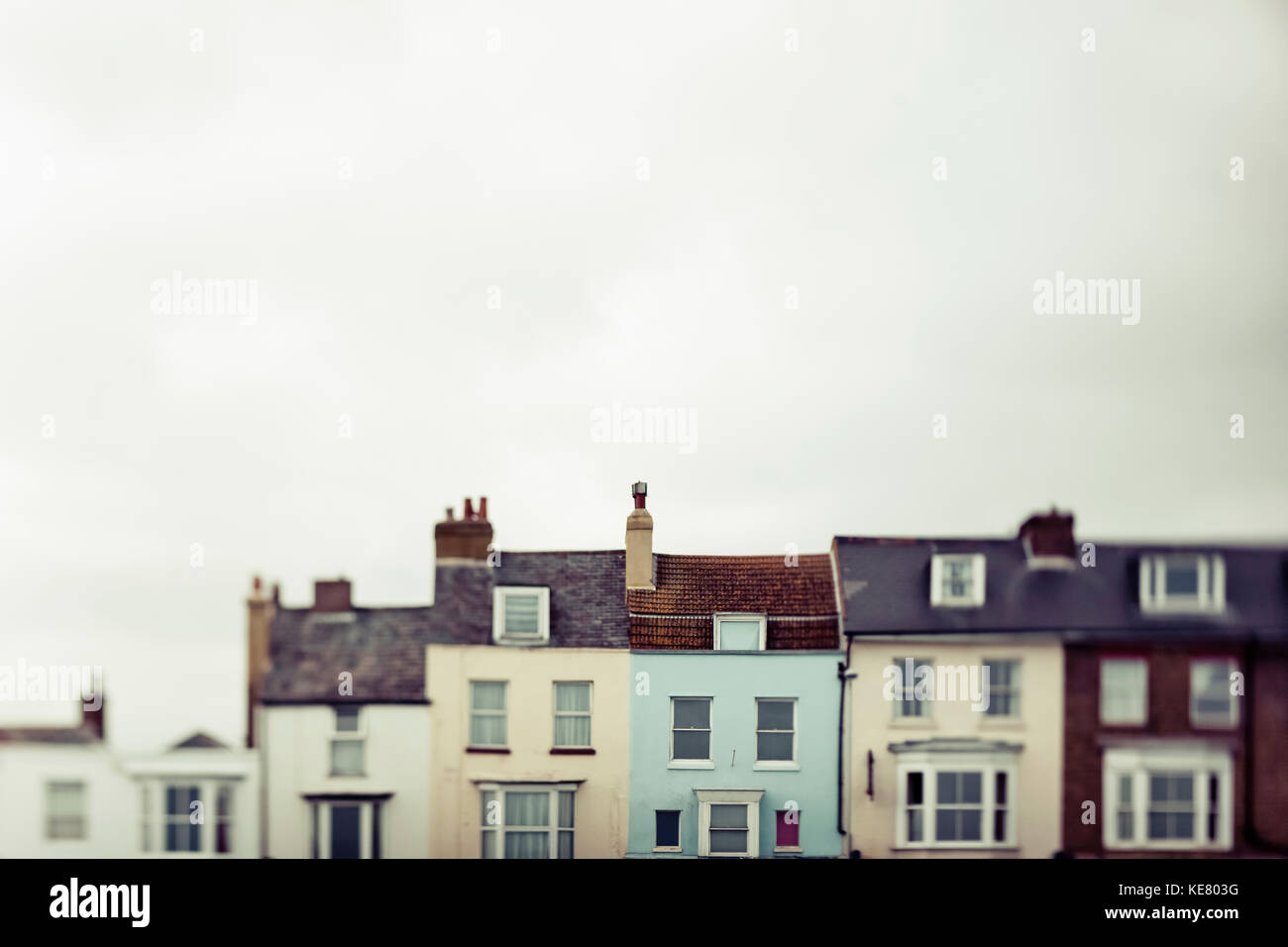 Row houses in various colours; England Stock Photo - Alamy