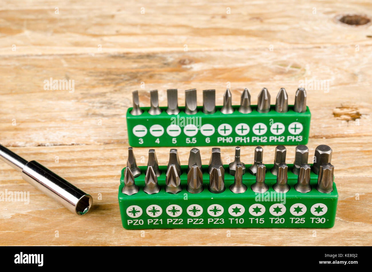 Assortment of magnetic screwdriver insert tips Stock Photo - Alamy