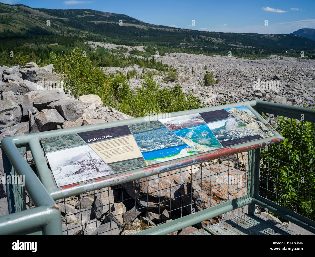 A sign at Frank Slide in the Crowsnest Pass, a massive rockslide from ...