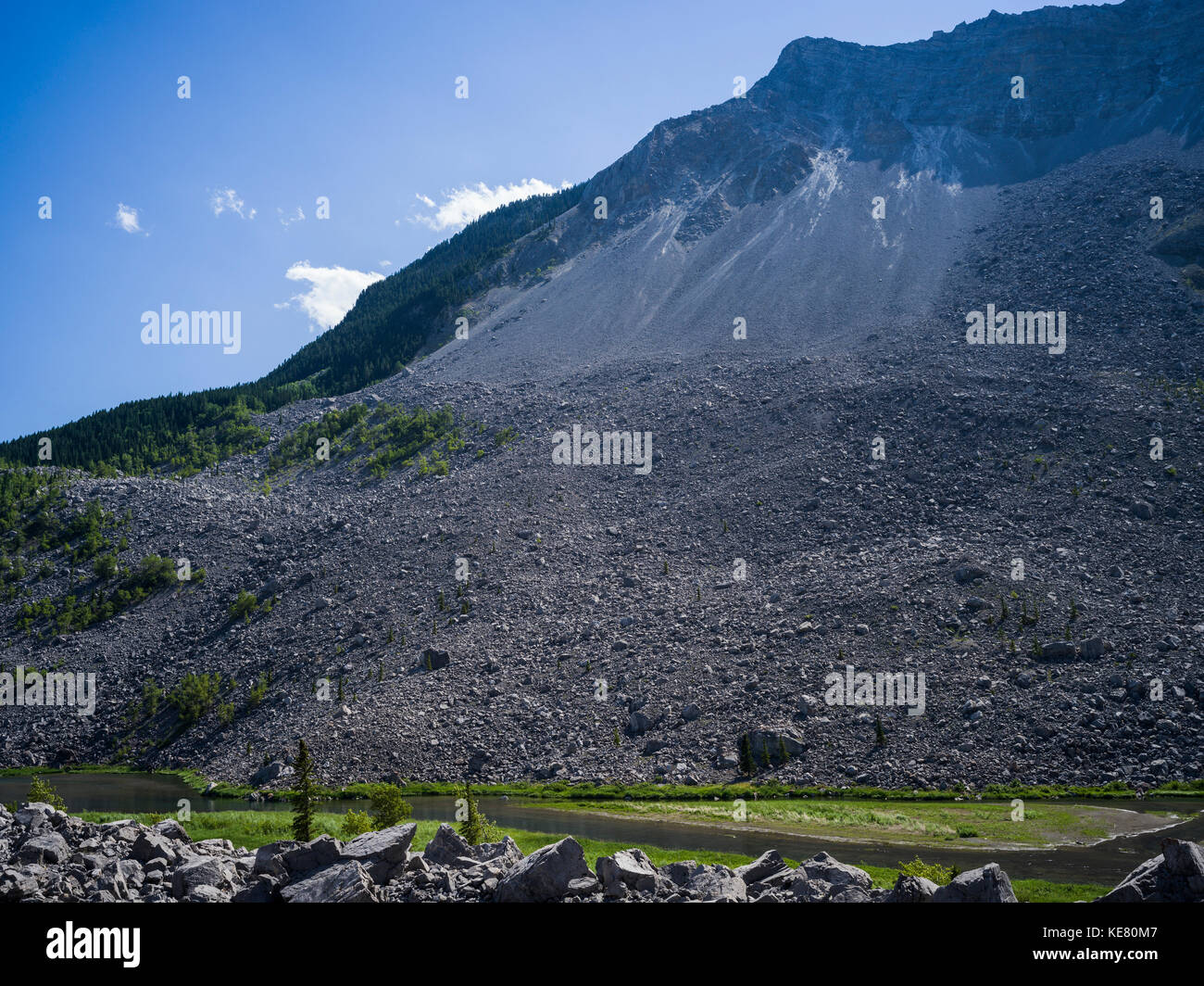 Frank Slide in the Crowsnest Pass, a massive rockslide from Turtle ...