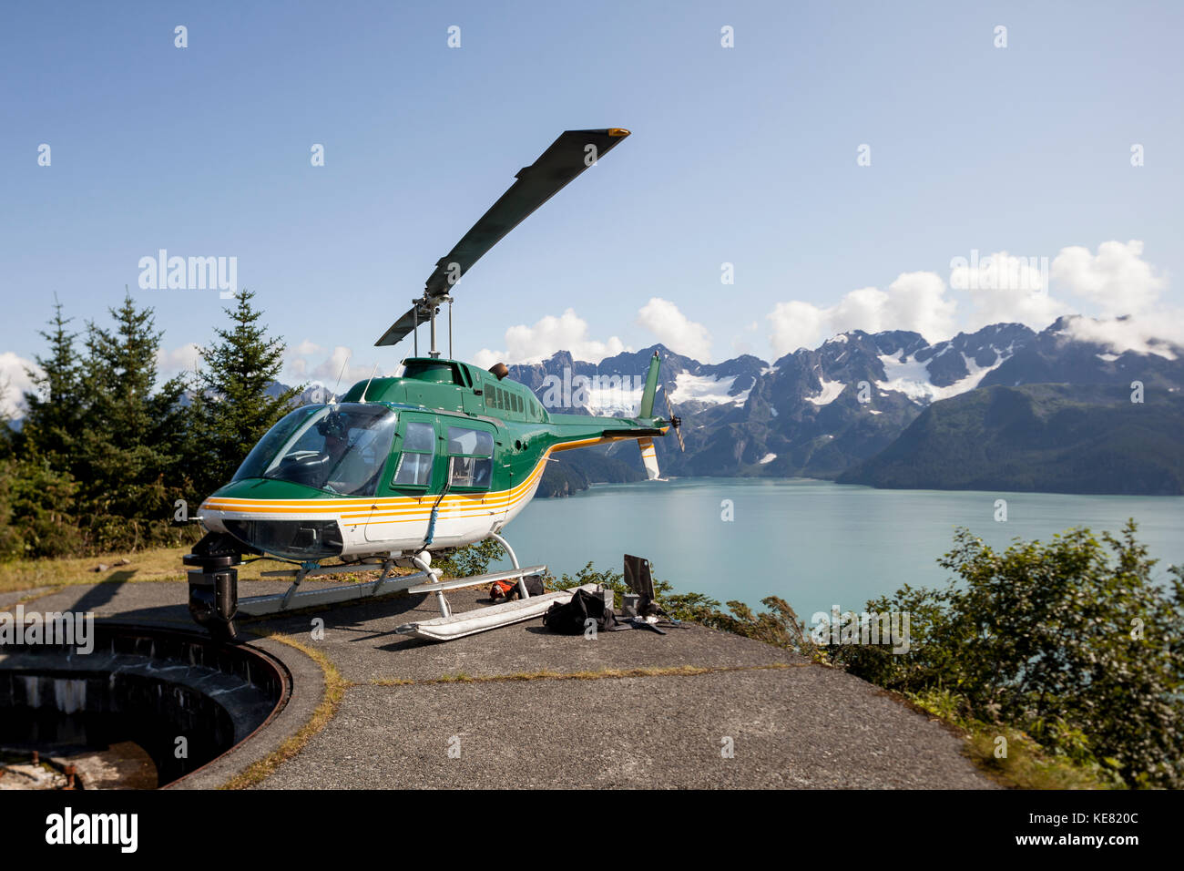 Bell Jet Ranger Iii Helicopter Landing In Kachemak Bay State Park ...